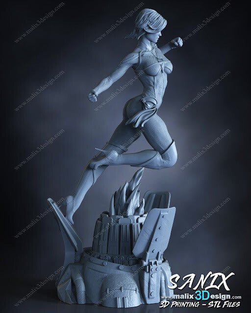 CAPTAIN MARVEL 3D Printed Resin Figure Model Kit FunArt | Diorama by S ...