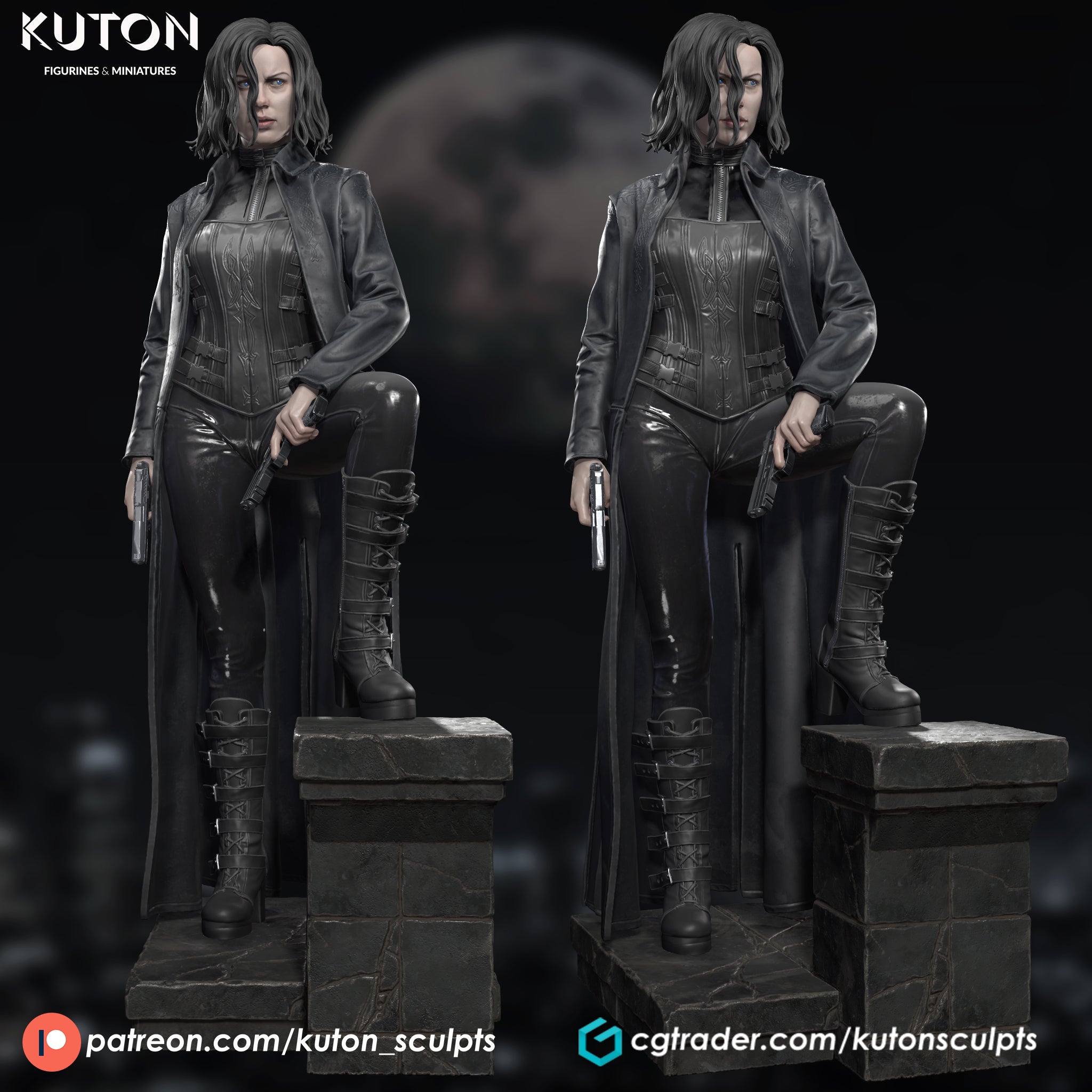 Resin Figure Model Kit: Selene Unpainted SFW / NSFW miniature Scale ...